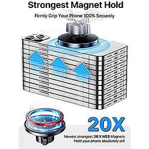 andobil Magnetic Phone Holder for Car - Strongest Magnet & Safer Driving, MagSafe Vent Mount 360° Adjustable Magnetic Phone Holder Compatible with iPhone14 Pro/14 13 12 Pro Max MagSafe Car Accessories