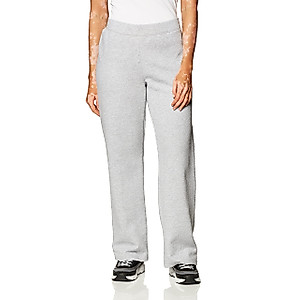 Hanes Women's Open Leg Sweatpants, EcoSmart Fleece Sweats, Regular & Petite, Light Steel, Medium