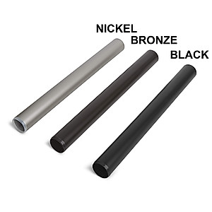 Amazon Basics 1" Double Curtain Rod with Square Finials - 72" to 144", Dark Bronze (Espresso)