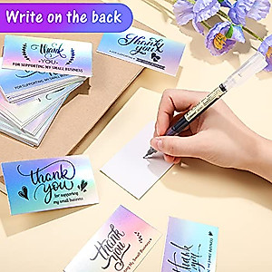 1120 Pieces Thank You Cards and Stickers Set, Include 120 Thank You Business Card 1000 Thank You Roll Labels Thank You for Supporting My Small Business Stickers Cards Package Insert (Chic Style)