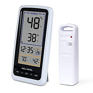 AcuRite 01136M Wireless Thermometer with Indoor/Outdoor Temperature and Humidity, White
