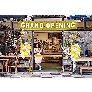 Nashira Ribbon Cutting Ceremony Kit, 25 inch Giant Scissors with Gold Satin Ribbon, Grand Opening Banner & Balloons - Heavy Duty Metal for Special Events, Inaugurations Ceremonies Gold,White,Red