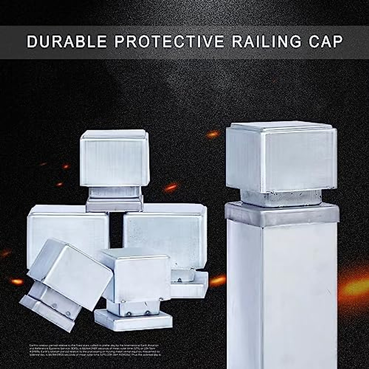 EKSED Fence Post Cap, Acorn Top Fence Finials, Galvanized Iron Railing Cover for Villa Stair, Mailbox, Deck, Dock, Piling Caps, 4 Pcs