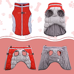 Lelepet Warm Dog Winter Coat Dog Coat Fleece Dog Jacket with Built in Harness Windproof Dog Cold Weather Coats Reflective Turtleneck XXLarge Dog Coat Waterproof Dog Coats for Small Medium Large Dogs