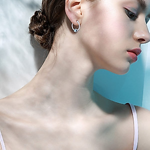 Evil Eye Hoop Earrings 925 Sterling Silver Demon Eye Hoop Earrings for Women Lucky Protection Jewelry Gifts