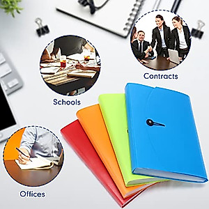 Tinlade 4 Pcs Expanding File Folder Organizer, A4 Letter, Bright Colors, Pocket Style, for School, Office, Home