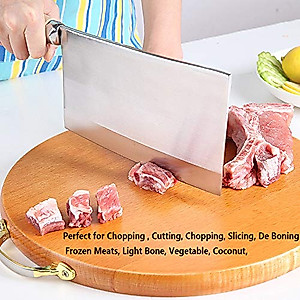 SELECT MASTER Meat Cleaver - Professional Chinese Chef Knife - Heavy Duty Bone Chopper Kitchen Knife - Super Thick Blade - for Home & Restaurant from