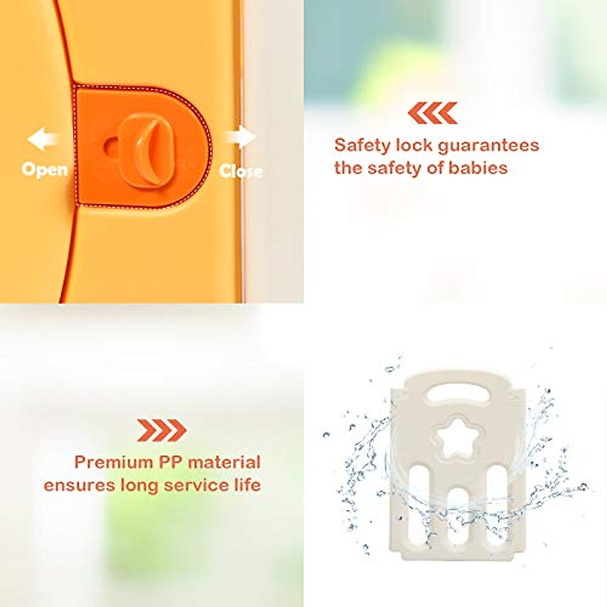 HONEY JOY Baby Play Yard, 16 Panel Psyduck Foldable Baby Gate Playpen, Anti-Slip Rubber Base & Suction, Indoor Safety Baby Fence for The House, Extra Large Anti-Fall Play Pen for Toddler