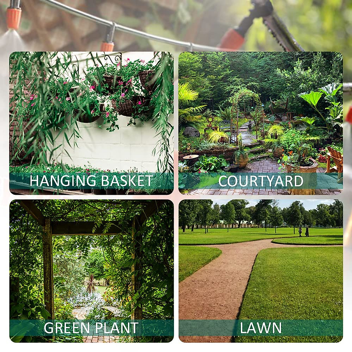 Mist Cooling Automatic Irrigation System, 2023 New Drip Irrigation Kit Cooling Irrigation System, Garden Plant Watering Sprinkler System with Distribution Tubing Hose Adjustable Nozzles (32.8FT/10M)