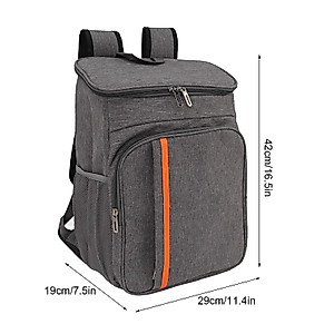 SUNFECILI Thermal Insulated Food Delivery Backpack,Backpack Cooler,18L Grey Leakproof Cooler Backpack Tote Bag,Insulated Reusable Grocery Shopping Backpack for Fruits Drinks Lunch Boxes