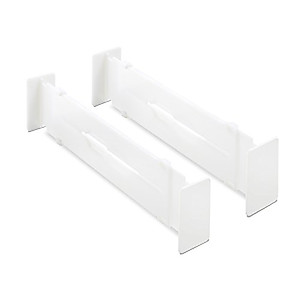 Whitmor Adjustable Organizers Drawer Dividers, Set of 2, White