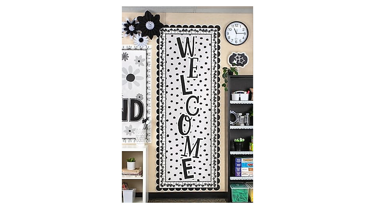 Black Dots Bulletin Board Roll for Easy Setup