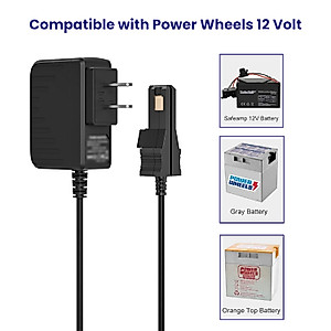 XXSZHY 12 Volt Battery Charger for All Power Wheels 12-Volt Ride-on Toys, for Fisher-Price Using The Orange Top Battery or The Gray Battery