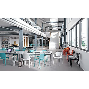 Omax Decor Cleo Indoor or Outdoor Modern Stackable Patio Dining Side Chair-(Set of 2), Anthracite