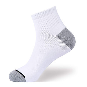 EnerWear 10P Pack Men's Cotton Moisture Wicking Cushion Low Cut Socks (10-13/Shoe: 6-12, White)