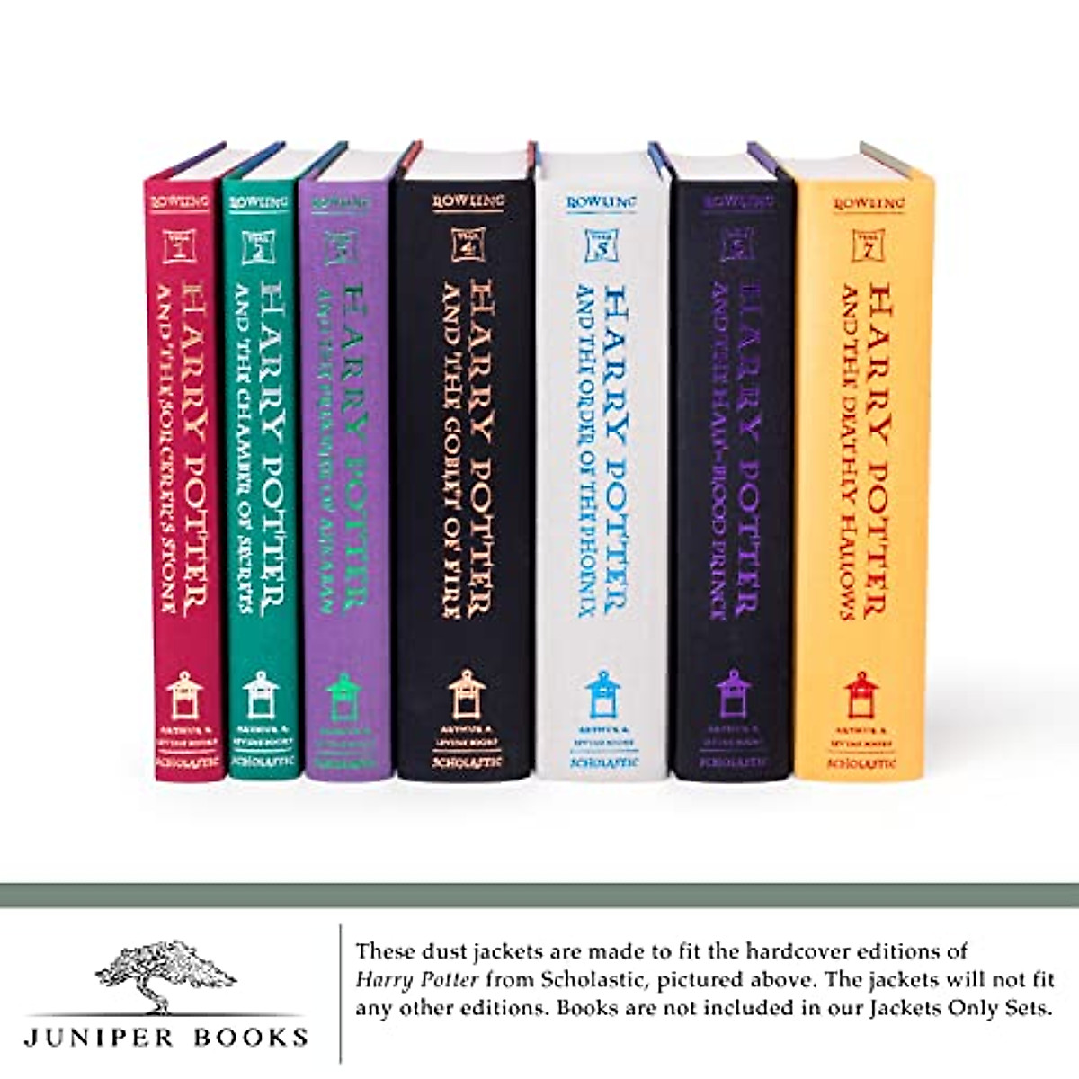 Juniper Books Harry Potter Castle and Owl Neutral Edition DUST Jackets ONLY | Custom Dust Jackets for Your 7-Volume Hardcover Harry Potter Book Set published by Scholastic | Books NOT Included