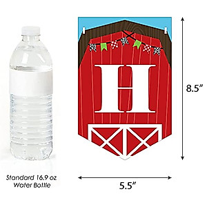 Big Dot of Happiness Personalized 1st Birthday Farm Animals - Custom Barnyard First Birthday Party Bunting Banner and Decorations - Happy 1st Birthday Custom Name Banner