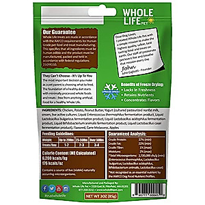 Whole Life Pet Human Grade Probiotic Dog Treats – Peanut Butter & Yogurt – Easy Digestion, Sensitive Stomachs - Made in The USA