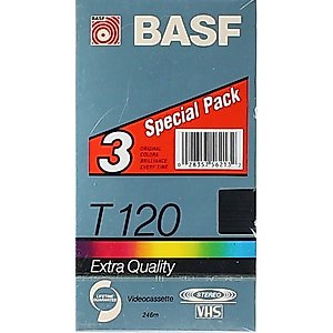 BASF 3 Pack Special T120 Extra Quality Video Cassette. VHS Tapes, VHS Video Tapes. Stereo VHS