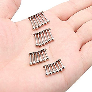 Ftovosyo Labret Barbell 24PCS Monroe Lip Barbell Ring Helix Earring Tragus Cartilage Studs Surgical Steel Piercing Jewelry for Women Men 16G 6mm 8mm 10mm 12mm
