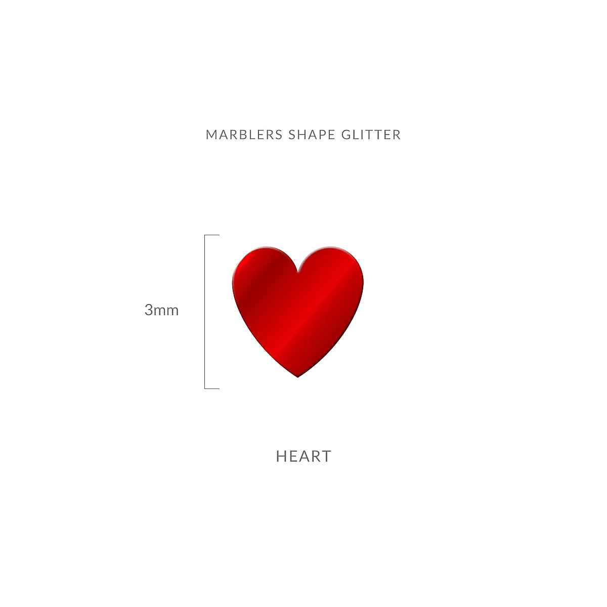 MARBLERS Cosmetic Grade Chunky Shape Glitter [Heart] 0.18oz (5g) | Flake | Non-Toxic | Vegan | Cruelty-Free | Eyeshadow, Nail Polish, Nail Art | Festival, Rave & Party Makeup | Body & Face