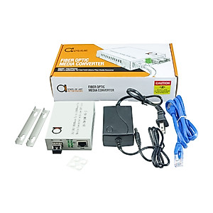 Single Mode LC Gigabit Fiber Media Converter - Includes LC SFP 20 km (12.42 Miles) LC – to UTP Cat5e Cat6 10/100/1000 RJ-45 – Auto Sensing Gigabit or Fast Ethernet Speed - Jumbo Frame - LLF Support