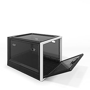 Lockable Box, Medicine Lock box for Safe Medication, Compact and Hygienic Lockable Box for Food, Medicine and Home Safety, Childproof Lockable Storage Bin, Refrigerator Storage Bins - Black