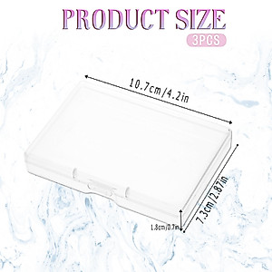 KALIONE 3 Pieces Portable Travel Cotton Pad Holder,Bathroom Vanity Countertop Storage Organizer,Cotton Ball Holder Dispenser,Cosmetic Sponge Storage Box for Cotton Rounds, Swabs, Floss(Transparent)