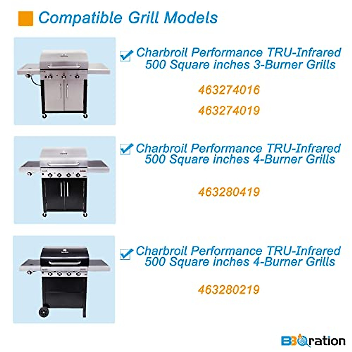 BBQration 16.9" G530-B700-W1 Grill Replacement Emitter Grate for Charbroil Performance TRU-Infrared 463274016 463274019 463280219 463280419