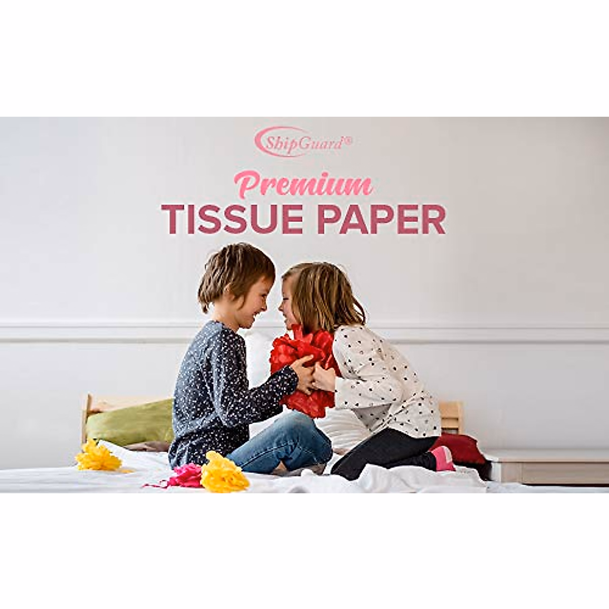 Black Tissue Paper (100 Sheets) for Gift Wrapping, Packaging, Floral, Birthday, Christmas, Halloween, DIY Crafts and More 15" X 20"