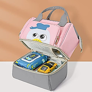 HomDSim Breastmilk Bottles Cooler Bag with Ice Pack,Breast Pump Bag Backpack with Cooler Compartment,Fits 6 Bottles Up to 9 Ounces,Double Layer Breast Pump Carrying Bag for Nursing Moms