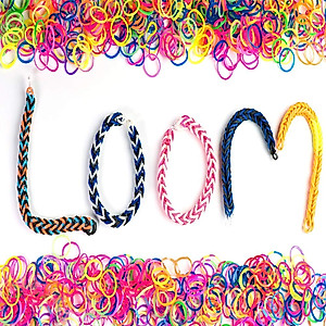 Inscraft Rubber Bands Refill Kit , 12750+ Premium Loom Bands in 26 Colors with 500 Clips ,6 Hooks for Kids Bracelet Weaving Kit DIY Crafting