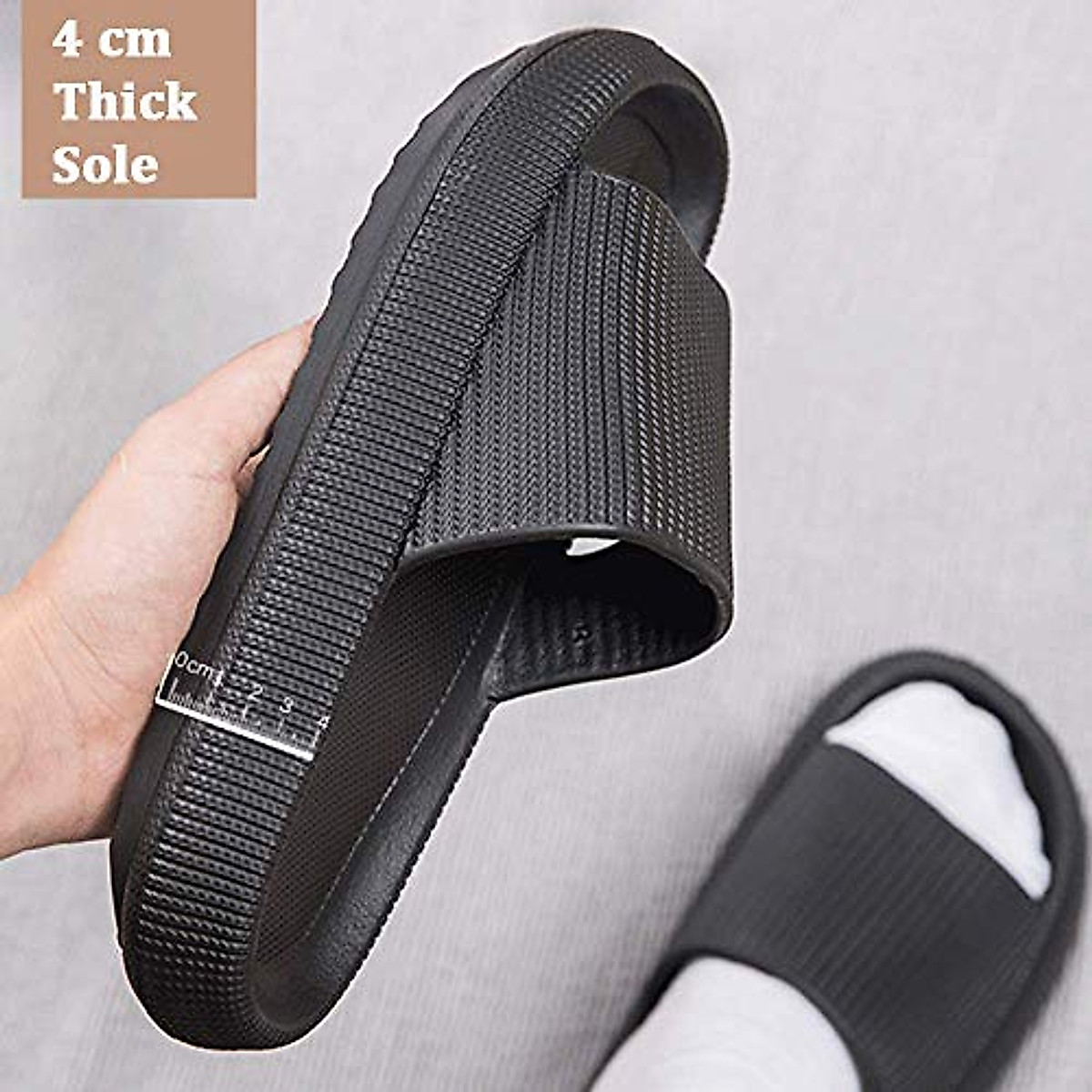 sharllen Cloud Slippers for Women and Men, Pillow House Slippers Massage Shower Bathroom Non-Slip Soft Comfy Thick Sole Platform Quick Drying Open Toe Home Cushion Slide Sandals for Indoor & Outdoor