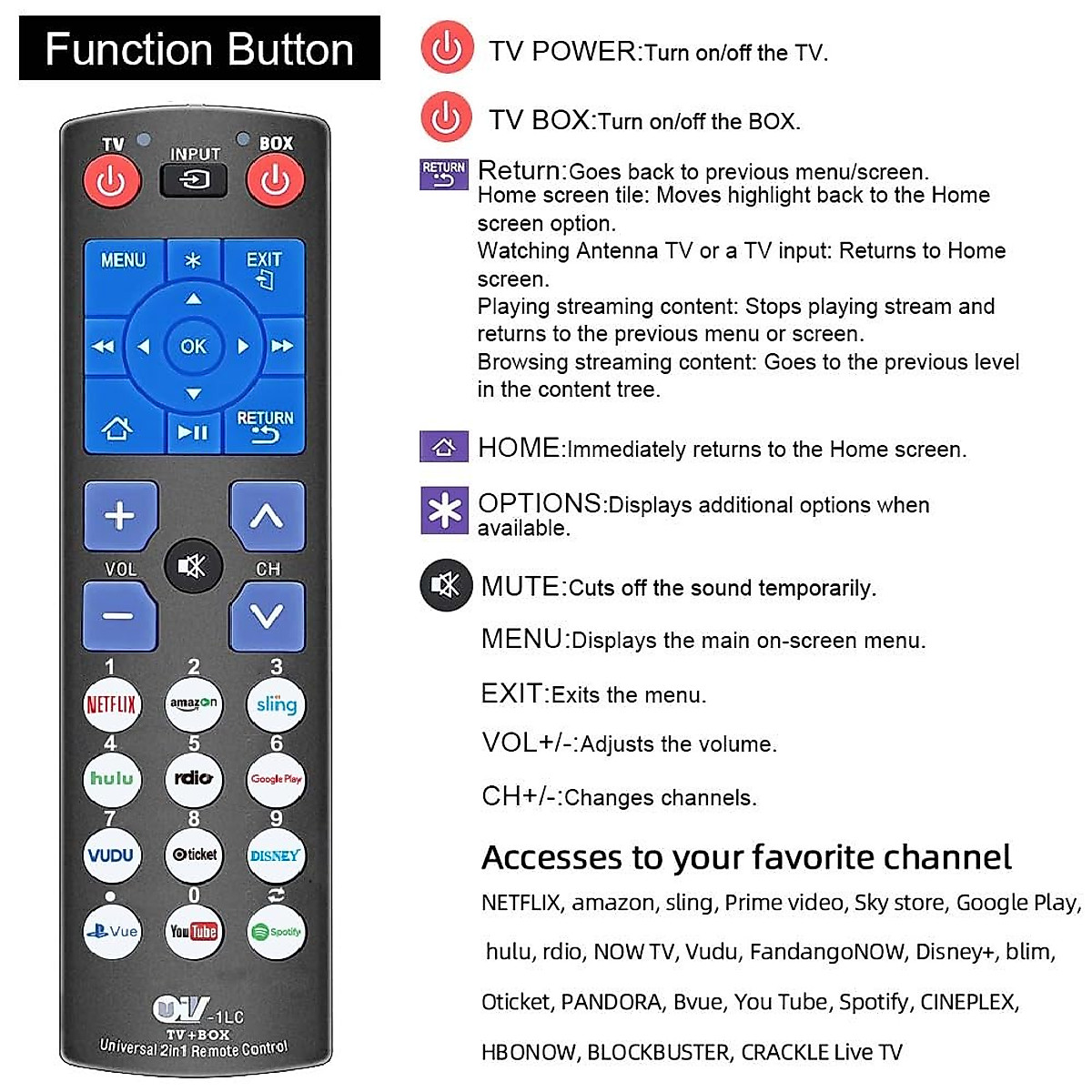 Replacement Remote Control fit for All Roku Players and Roku TVs