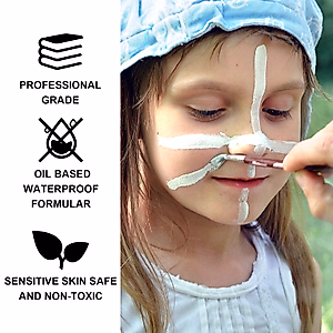 BOBISUKA White Face and Body Paint,Professional Oil Based Creamy Painting Palette For Party Halloween Stage Cosplay Clown Sfx Makeup - Non Toxic For Adults And Kids (Large 70g/2.46oz)