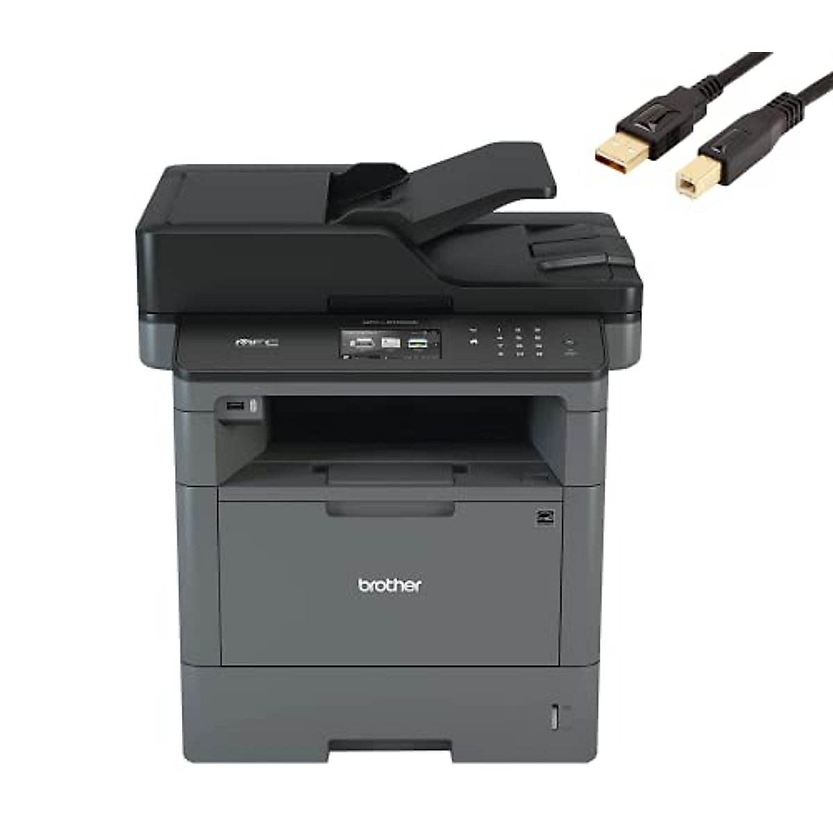 Brother MFC-L5705DW All-in-One Wireless Monochrome Laser Printer, Print Copy Scan Fax, Duplex (2-Sided), Ethernet, Hi-Speed USB 2.0, 42ppm, 1200x1200 dpi, 3.7" Touch LCD, Durlyfish
