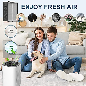 Slirceods PM1240B&AP2 Air Filter Replacement For Air Purifier Compatible with Priestley pm1240b For Airversa AP2 Air Purifier, 3-stage Filtration System, Pre-Filter, H13 Filter（4-Pack)