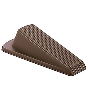 Crosize Door Stoppers for Floor Rubber Door Stop Wedge, Door Gaps and Prevent The Lock-Outs,Floor Sturdy Stackable Door Stop for Carpet Heavy Duty Door (Brown)