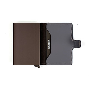 SECRID - Secrid Men's Mini wallet Genuine Matte Leather With RFID Safe Card Case for max 12 cards (Grey Black)