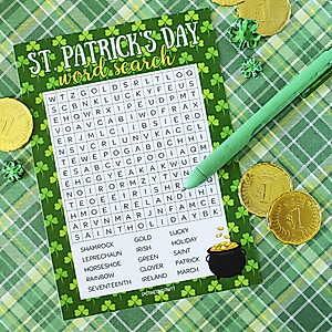 DISTINCTIVS St. Patrick's Day Word Search Party Game – 25 Player Cards, Classroom Party Activity, Fun Game for Kids, Educational St Patricks Day Game