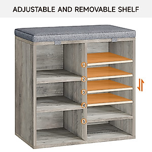 IDEALHOUSE Shoe Storage Bench Cubby Organizer for Entryway - 20" Shoe Bench Storage Rack with Foam Pad Seating Cushion for Hallway Bedroom Living Room Dorm and Small Apartment