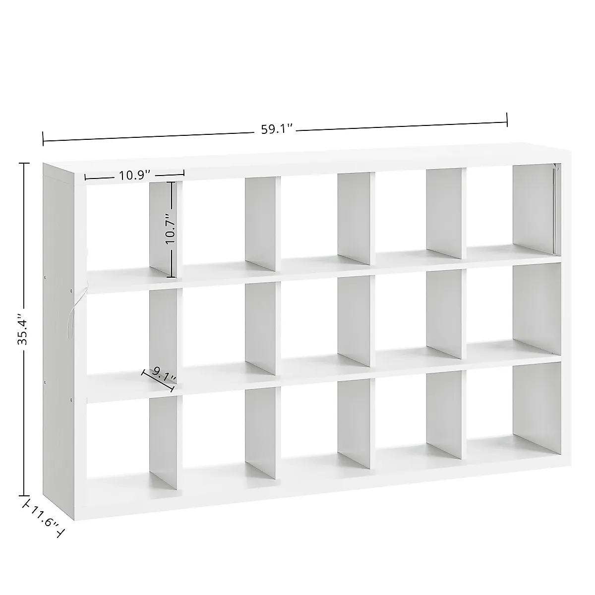 IRONCK 15 Cube Bookcase Storage Shelf Organizer with LED Lights, 5 Tier Bookshelves and Bookcases Display Shelves, Horizontally or Vertically Use, White