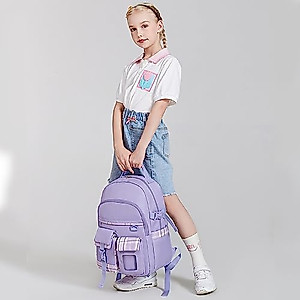abshoo Kids Backpack For School Girls Kindergarten Elementary Bookbag School Bag (Purple)