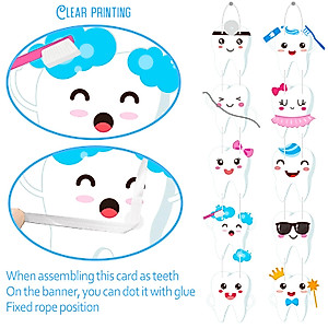 Tooth Party Banners Tooth Party Door Sign Welcome Teeth Birthday Party Supplies Dental Party Decorations Tooth Party Cutouts for Dentist Baby Shower Supplies