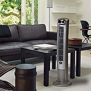 Lasko 2551 Wind Curve Platinum 42-Inch 3-Speed Tower Fan with Remote Control 2 Pack, SILVER