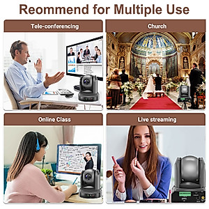 Runpu 10x Optical Zoom PTZ Camera USB Live Streaming Camera Full HD 1080p Video Conference Room Camera, PTZ Webcam for Church, Broadcast,Workshop Service,Zoom Meeting and On-line Education