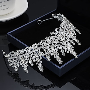 Kamirola Silver headbands for women Wedding Crystal Tiaras and Crowns for Women,Queen Crown,Rhinestone Princess Bridal Birthday Party Prom Halloween Quinceanera Pageant Christmas