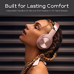 DOQAUS Bluetooth Headphones Over Ear, 90 Hours Playtime Wireless Headphone with 3 EQ Modes, Noise Isolating HiFi Stereo with Deep Bass, Microphone, Soft Earpads for Cellphone/PC