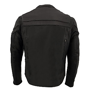 Milwaukee Leather ML1408 Men's Black 'Savage' Sporty Crossover Leather Jacket - 4X-Large