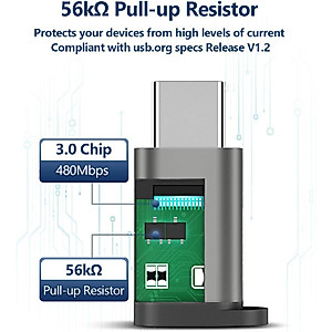 JSAUX Micro USB (Female) to USB C Adapter 4-Pack, Aluminum USB Type C Adapter with Keychain Fast Charging Compatible with Samsung Galaxy S10 S9 S8 Plus Note 9 8, LG V30 G5 G6, Moto Z Z2, more (Grey)